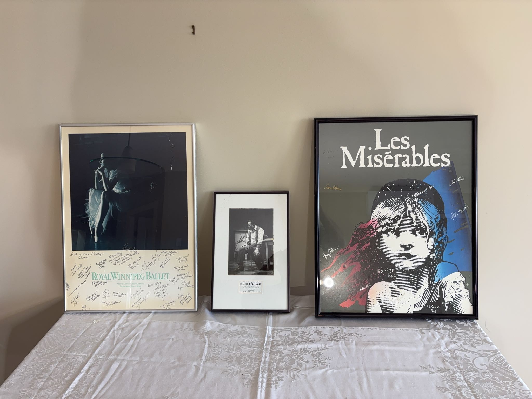 Framed signed Royal Winnipeg Ballet, Les Misérables posters and Judd ...